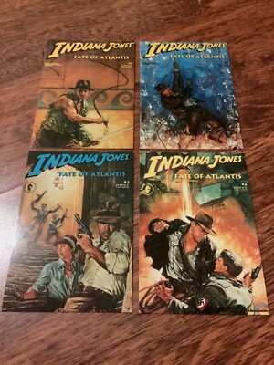 INDIANA JONES AND THE FATE OF ATLANTIS 1-4 POSTCARD SET 1992 LUCASFILM ...