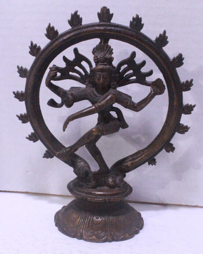 Dancing Shiva Nataraja Circle Of Flames Bronze Lord of Dance 7" Statue ...