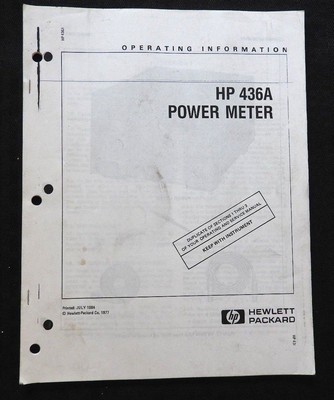 Manuals & Books - 436A Power Meter
