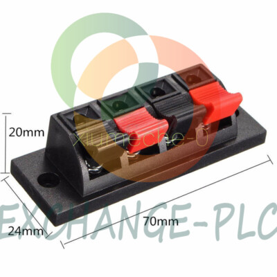 NEW 4 Way Push Release Connector Plate Stereo Speaker Terminal Strip ...