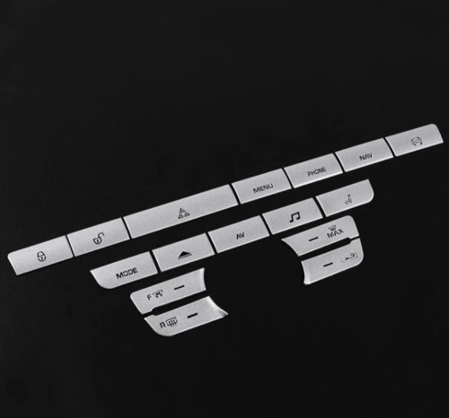 AC Button Sticker 10-19 Silver Alloy Console Infotainment System For ...