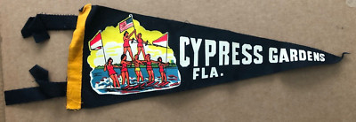 Vintage CYPRESS GARDENS FLA Souvenir Felt Pennant WATER SKI TEAM flags ...