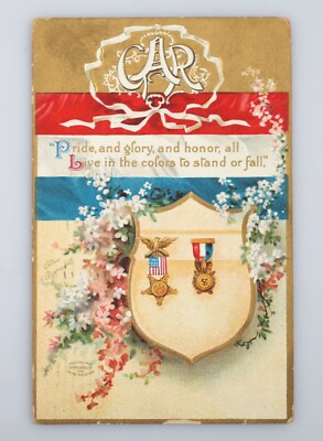 Vintage Postcard Patriotic Decoration Memorial Day American Flag GAR ...