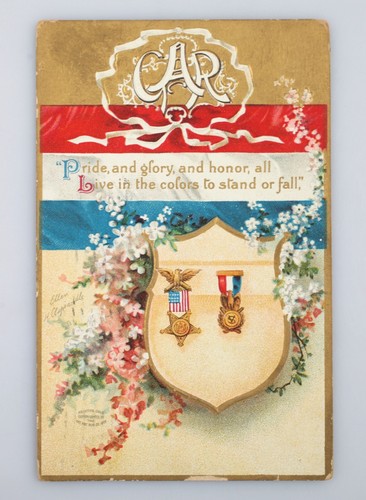 Vintage Postcard Patriotic Decoration Memorial Day American Flag GAR ...