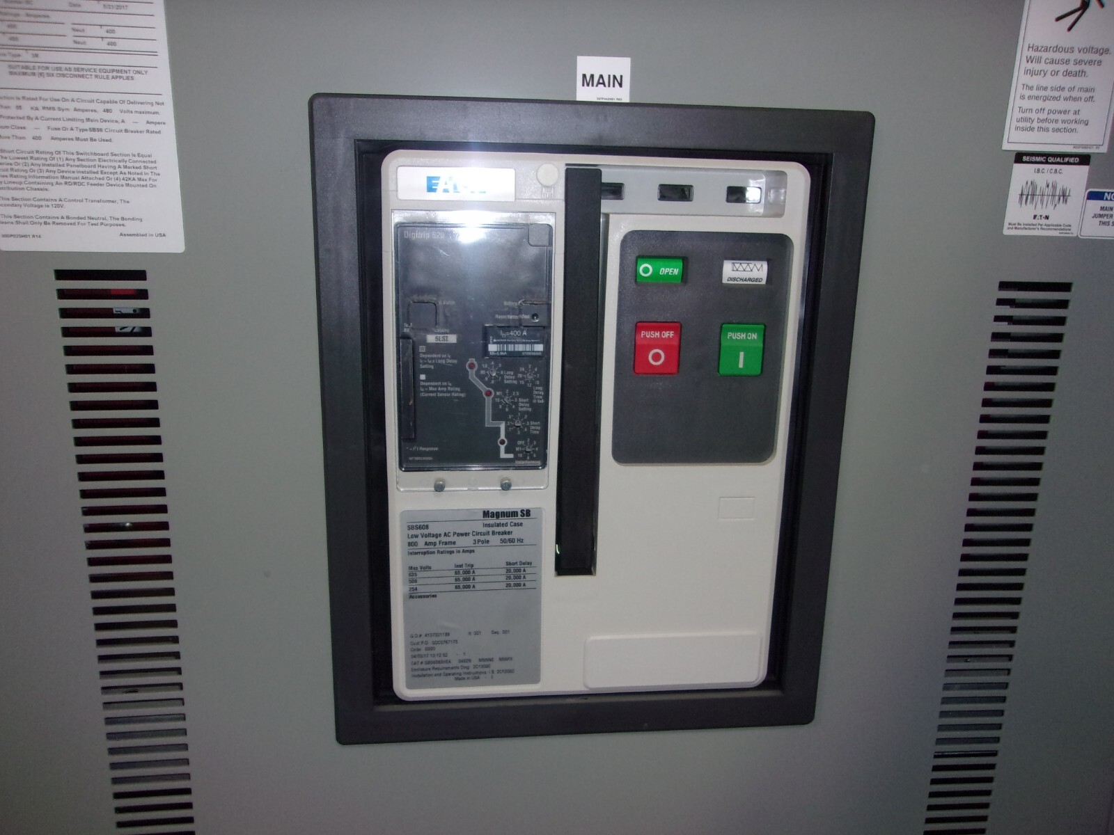 EATON POW-R-LINE SWITCHBOARD MOTOR CONTROL CENTER BOX MAGNUM SB SBS608 ...