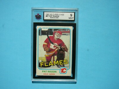 1981/82 O-PEE-CHEE NHL HOCKEY CARD #37 PAT RIGGIN ROOKIE KSA 9 MINT 81/ ...