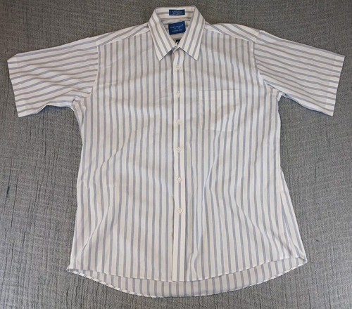 Vintage Towncraft Men’s Dress Shirt Broadcloth Striped White Blue WF ...