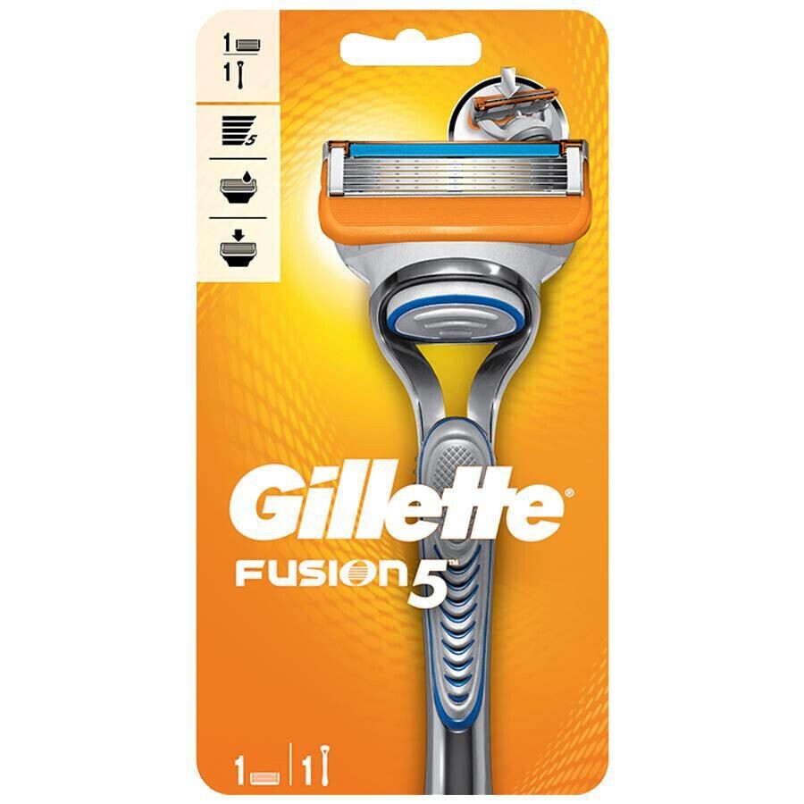 Gillette Fusion 5 Men's Razor Handle + 1 Refill Cartridge NEW SEALED ...