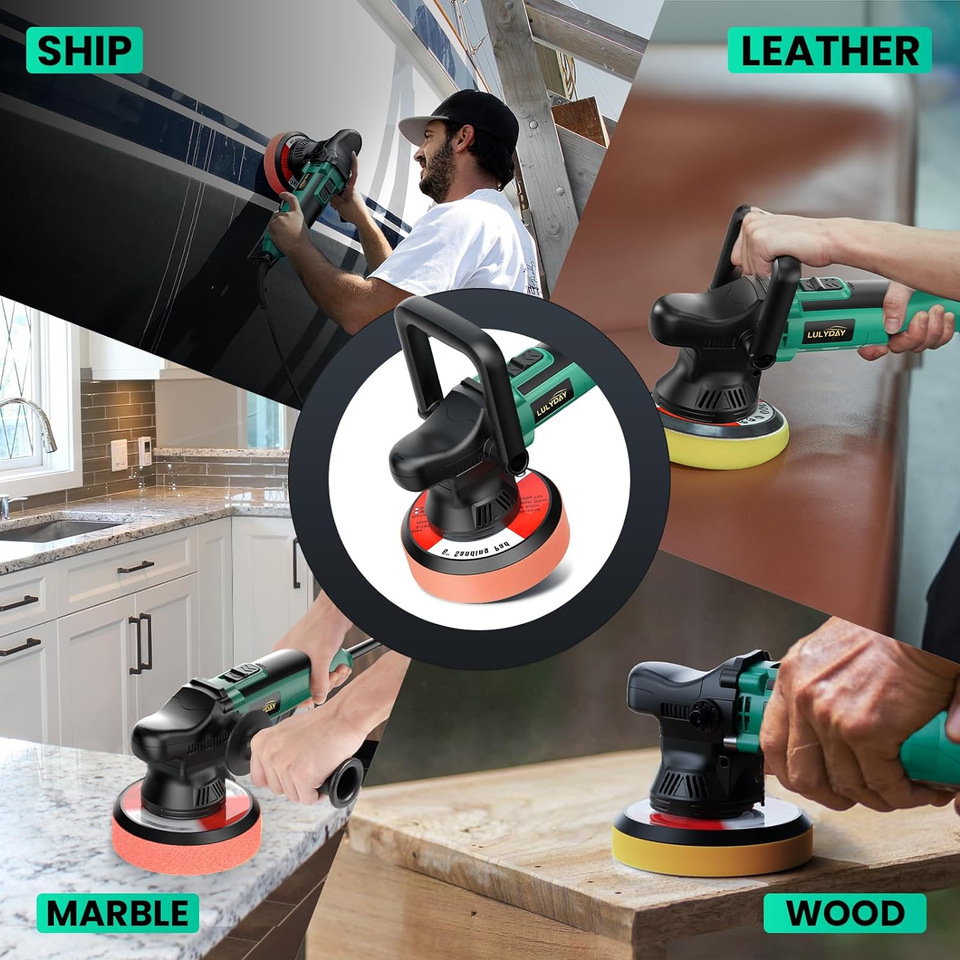 1600W Buffer Polisher [Shine Your Car] 6-Inch DA Buffer Polisher with ...