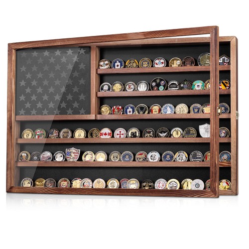 MOCAS Challenge Coin Display Case Lockable Military Holder Cabinet ...