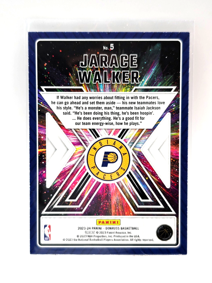 2023‑24 Donruss Great X‑Pectations Jarace Walker RC #5 – Indiana Pacers ...