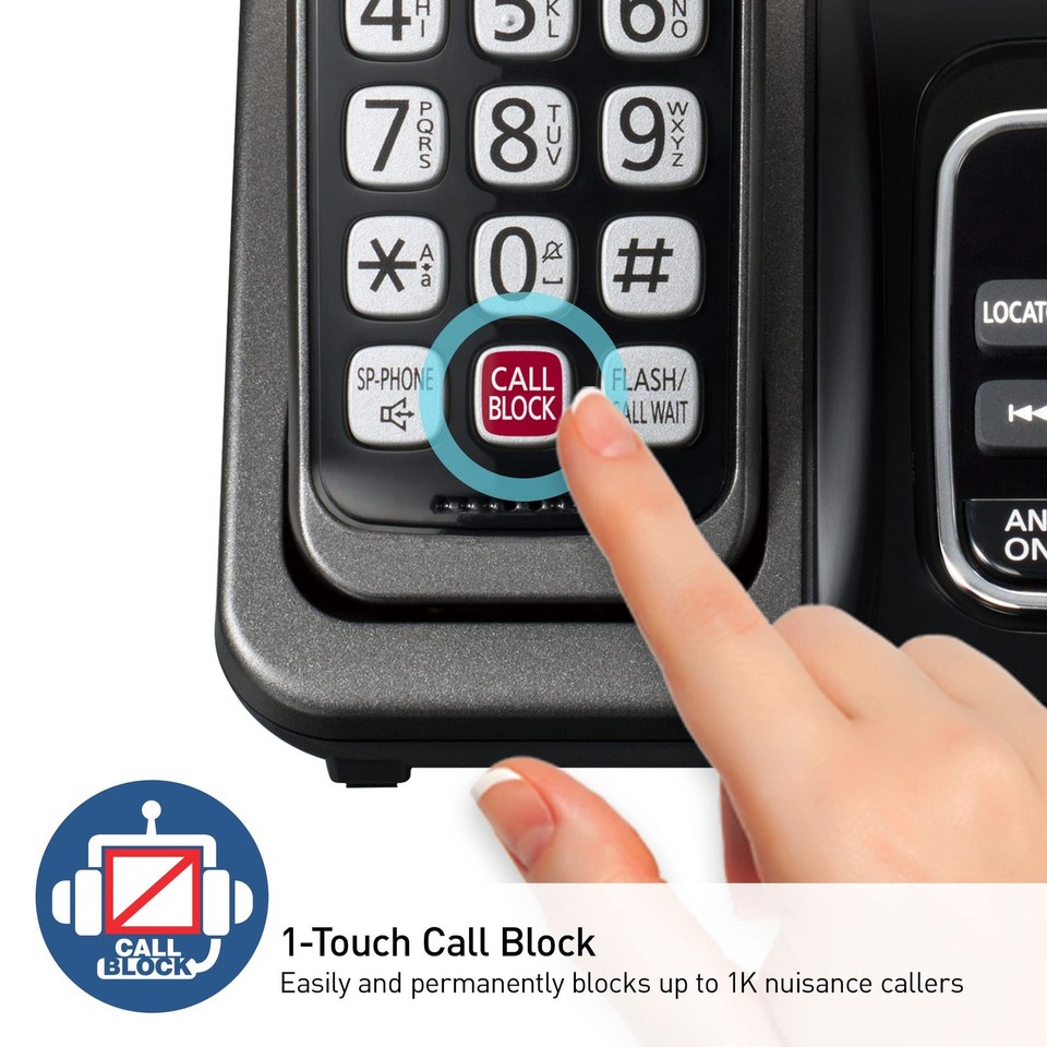 Panasonic Cordless Landline Phone Set with Advanced Call Blocking ...