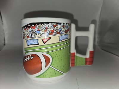 Football Ceramic Coffee Tea Mug 3D Field Goal Post Handle Sports Fan ...