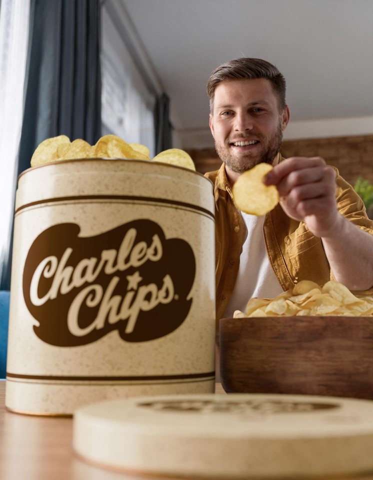Charles Chips Original Recipe Potato Chips Tin | Premium Classic Potato ...