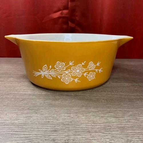 Vintage PYREX 475-B Butterfly Gold (1972-1981) 2.5 QT Casserole Dish No ...