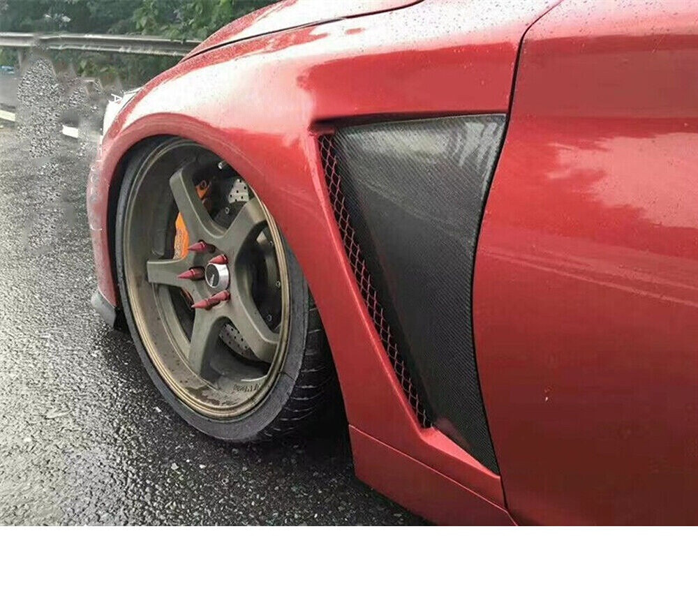 2PCS Carbon Fiber Exterior Side Fender Vent Trim For Infiniti Q50 Q50S ...