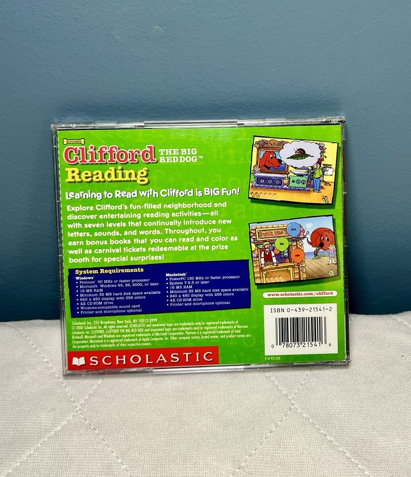 Scholastic Clifford The Big Red Dog Reading CD ROM Phonics Spelling | eBay