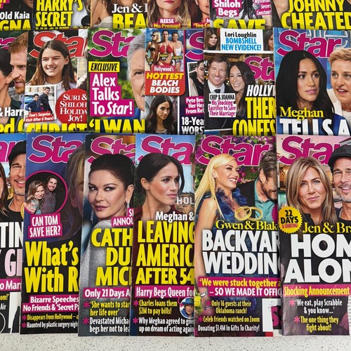 Lot of 39 STAR Tabloid Magazine 2020 Brad Pitt Jennifer Aniston Royal ...