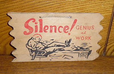 Vintage Wood Postcard - Silence! Genius At Work - Japan | eBay
