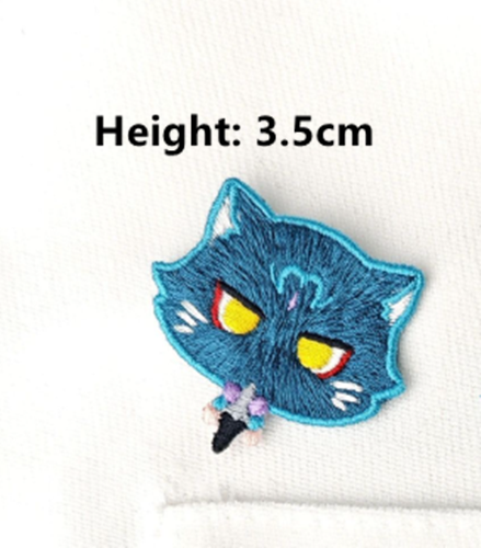 Genshin Impact Iron-on Embroidery Patches Xiao Meow Cat Keychain Charm ...