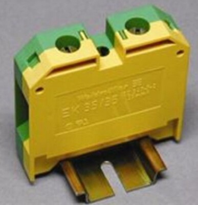 Weidmuller SAK SERIES PE TERMINAL 2.5mm² 800V Screw Connection, Yellow ...