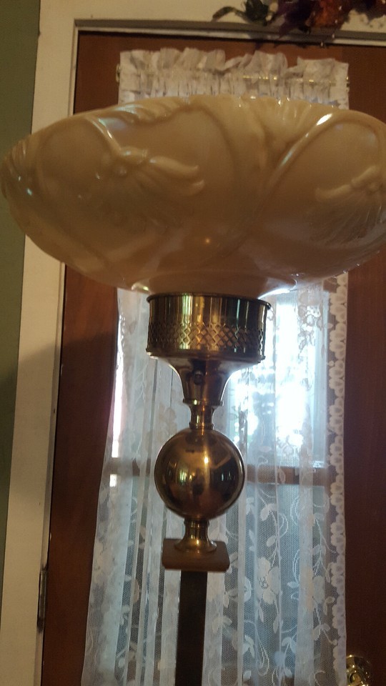 Vintage torchiere floor lamp w/shade works funeral home ligh | eBay