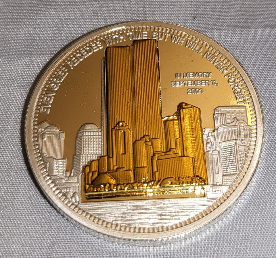 9/11 Gold Silver Coin 3D Stand Up Twin Towers New York City United ...