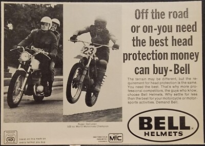 1972 Bell Motorcycle Helmets Print Ad Roger Decoster Motocross Champion ...