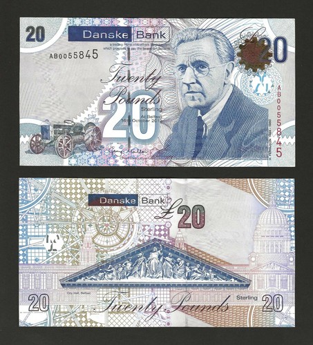 NORTHERN IRELAND 20 Pounds 2012, P-213a Danske Bank "AB Prefix", Paper ...