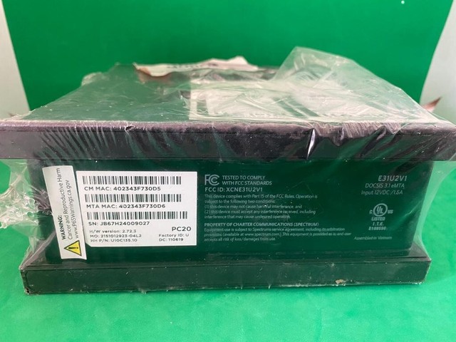 Spectrum E31U2V1 DOCSIS 3.1 EMTA Modem With AC Adapter for sale online ...