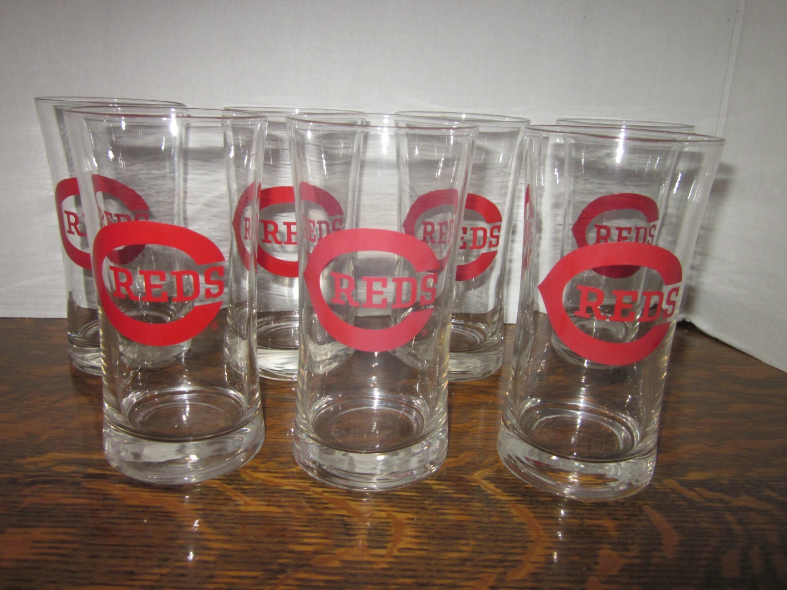 Set of 7 vintage Cincinnati Reds Baseball Team logo drinking glasses ...