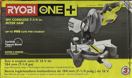 Ryobi 18V Miter Saw 7-1/4” And Quick-Stand Universal Miter Saw Stand ...