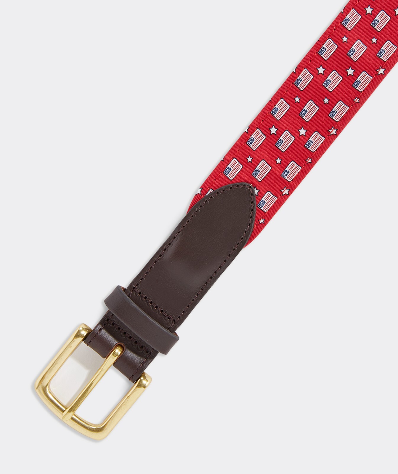 Vineyard Vines “Flag & Stars” Leather Club Belt, NWOT* - Men’s 32 ...