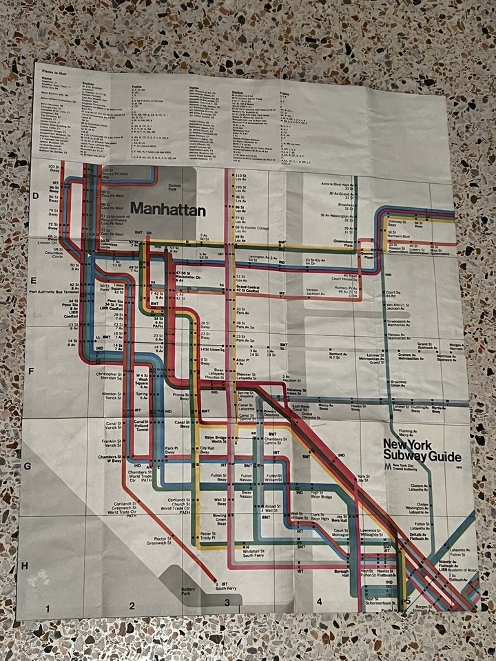 VINTAGE 1978 NEW YORK CITY SUBWAY MAP & GUIDE NYCTA NYC REVISED 1972 | eBay