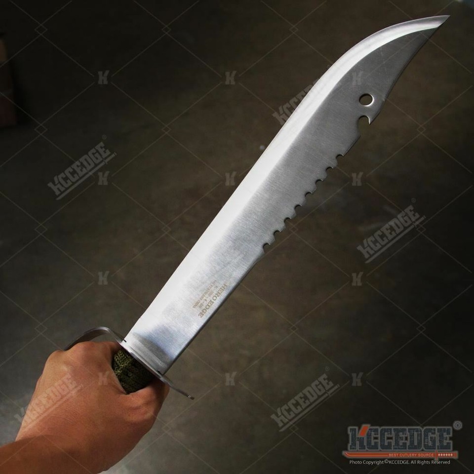 19.5" FULL TANG HUNTERS CHOPPING SWORD Sawback Fixed Blade Machete | eBay