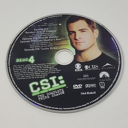 CSI Season 3 Three DVD Replacement Disc 4 | eBay