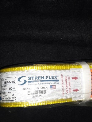 Stren-Flex 6,400 lb 2" Eye & Eye Sling, 2 Ply, Lifting Sling. 10' long ...