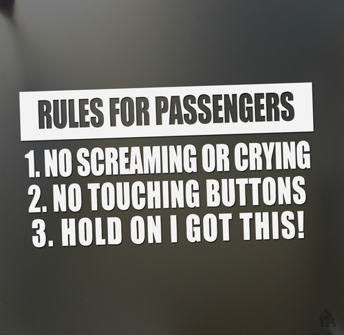 Rules for passengers funny sticker racing JDM car truck diesel ford ...
