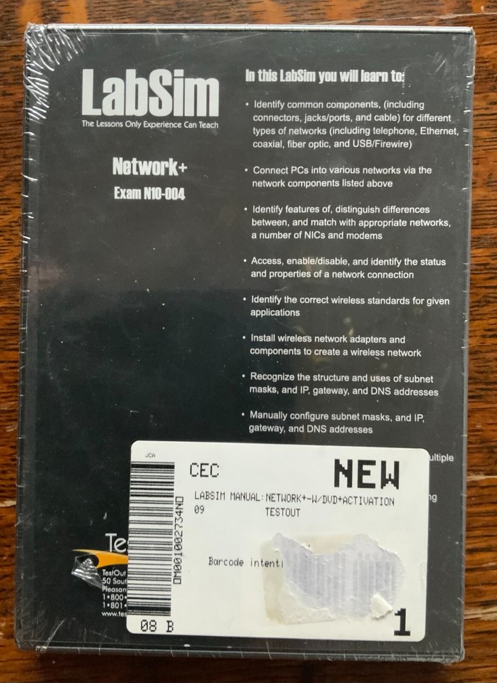 LabSim Network+ Class DVD NEW Sealed Exam N10-004 Class Testout | eBay