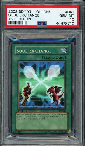 2002 Yu-Gi-Oh! SDY-041 1st Edition Soul Exchange NA English PSA 10 GEM ...