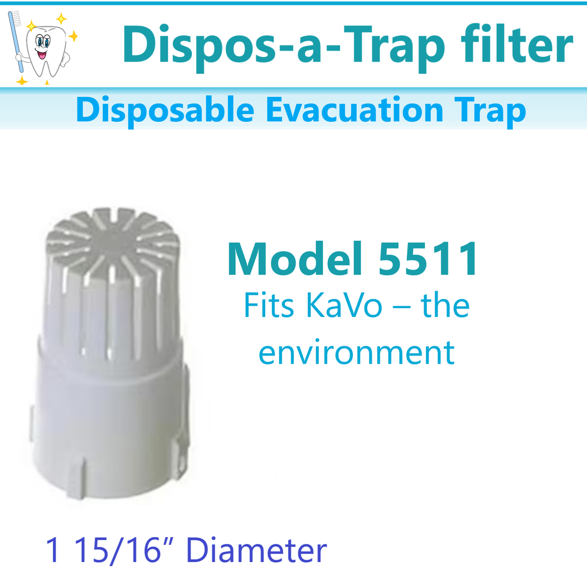 Dental Suction 5501 Disposable Suction Traps - 144 Pack For A-dec ...