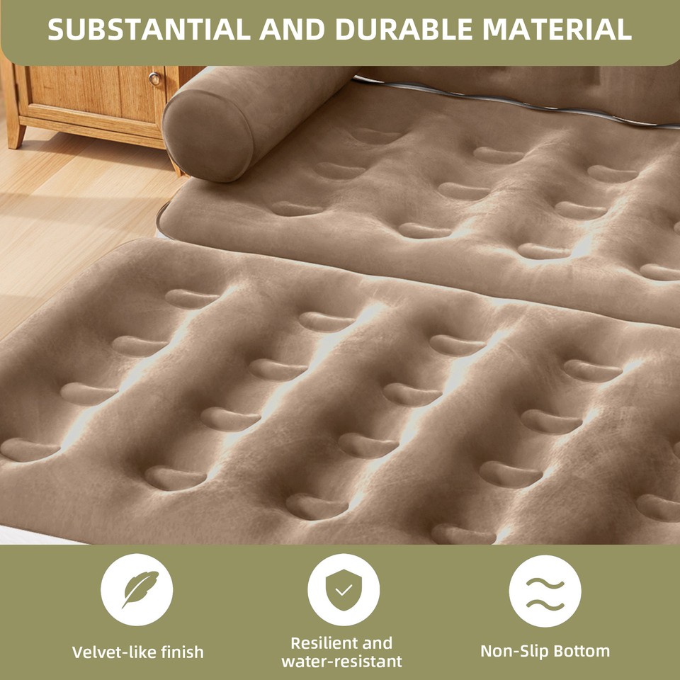 Queen Air Bed Mattress with Built-in Headboard Heavy Duty Inflatable ...