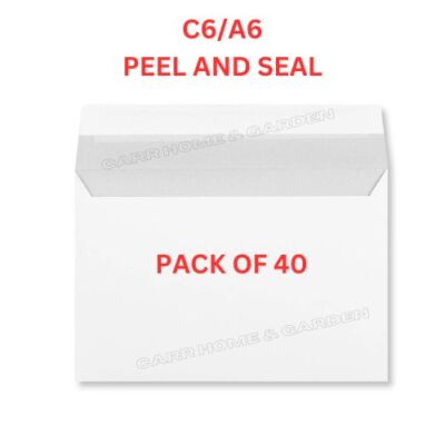 C6 White Envelopes 40 Peel & Seal Small Letter A6 Good Quality 114 x ...