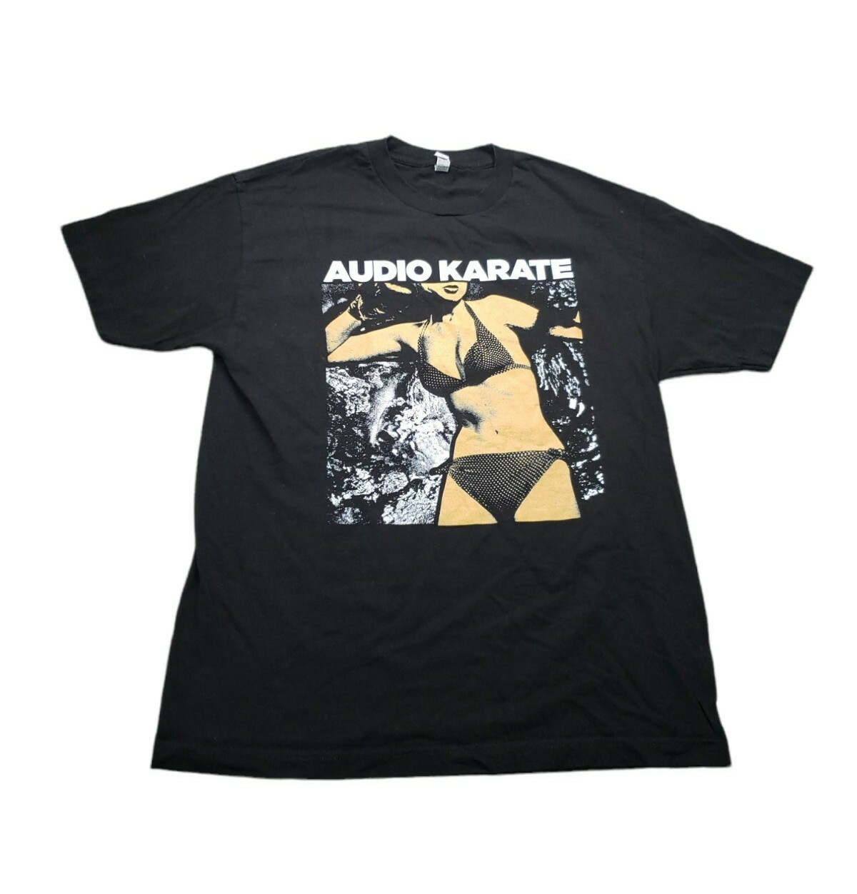 Audio Karate Rock Band T Shirt Girl Bikini Size Large Gem