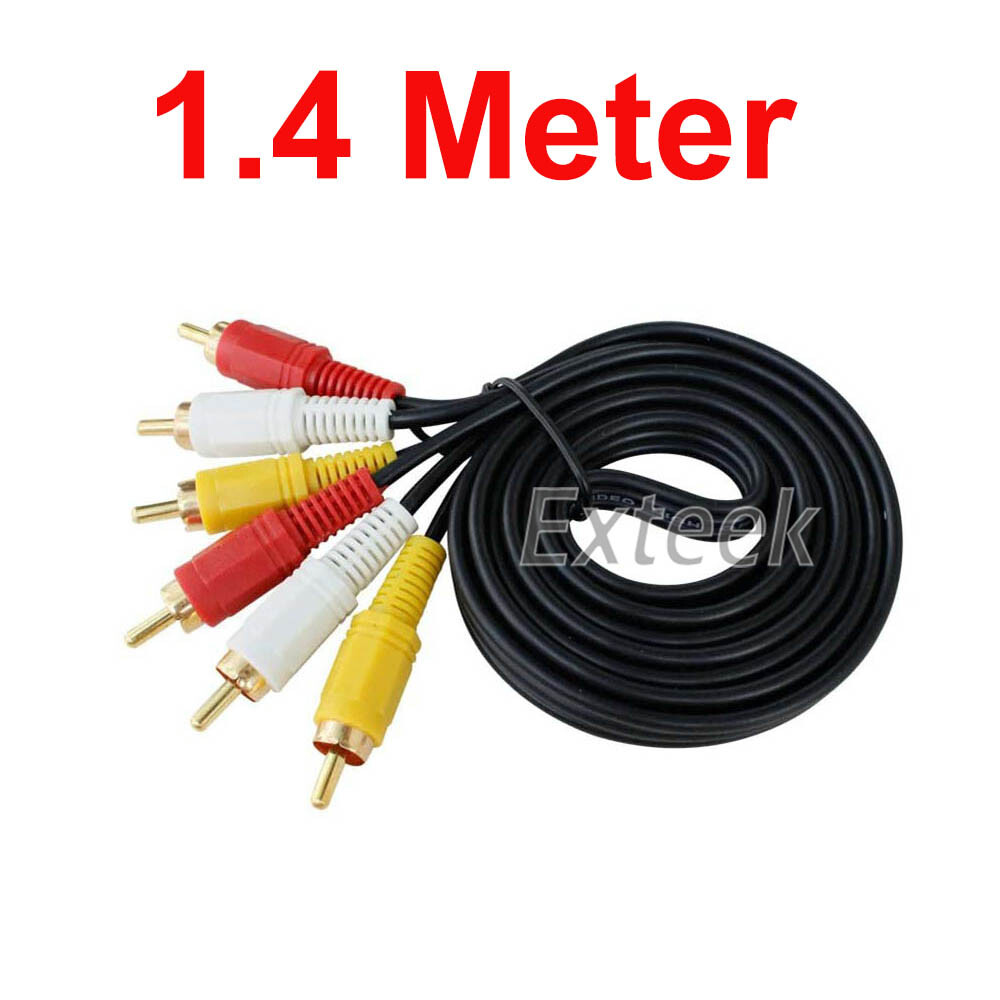AV Cable Male 3RCA to 3 RCA Male Composite Lead Audio Video Cord For ...
