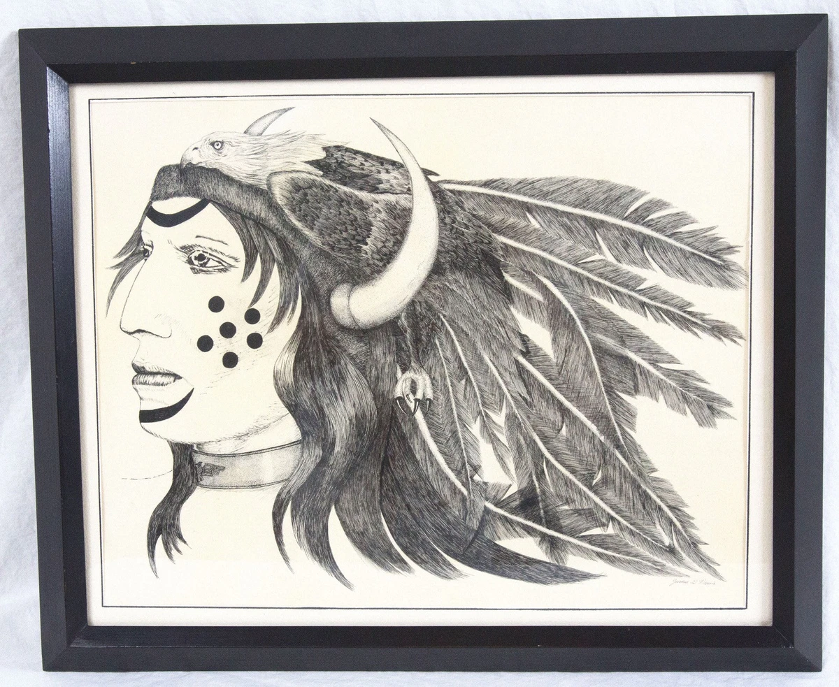 Native American Indian Man Drawing