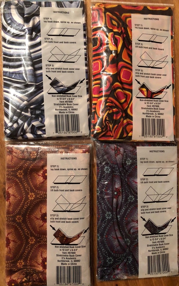 It’s Academic Stretchable Book Cover: 4 Print Value Pack. Fits Most ...