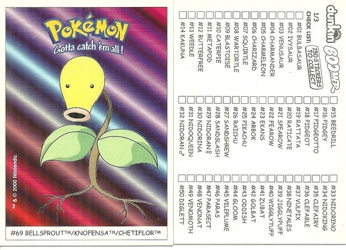 CARTE - BELLSPROUT : KNOFENSA : CHETIFLOR - POKEMON / CARD | eBay