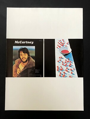 Paul McCartney Debut Solo Album 1970 Small Poster Type Advert White Var ...
