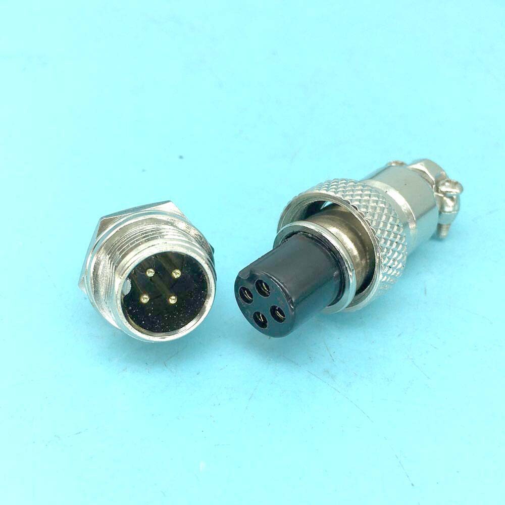 10 sets 12mm 4-pin Aviation Plug Male Female Panel Power Chassis Metal ...